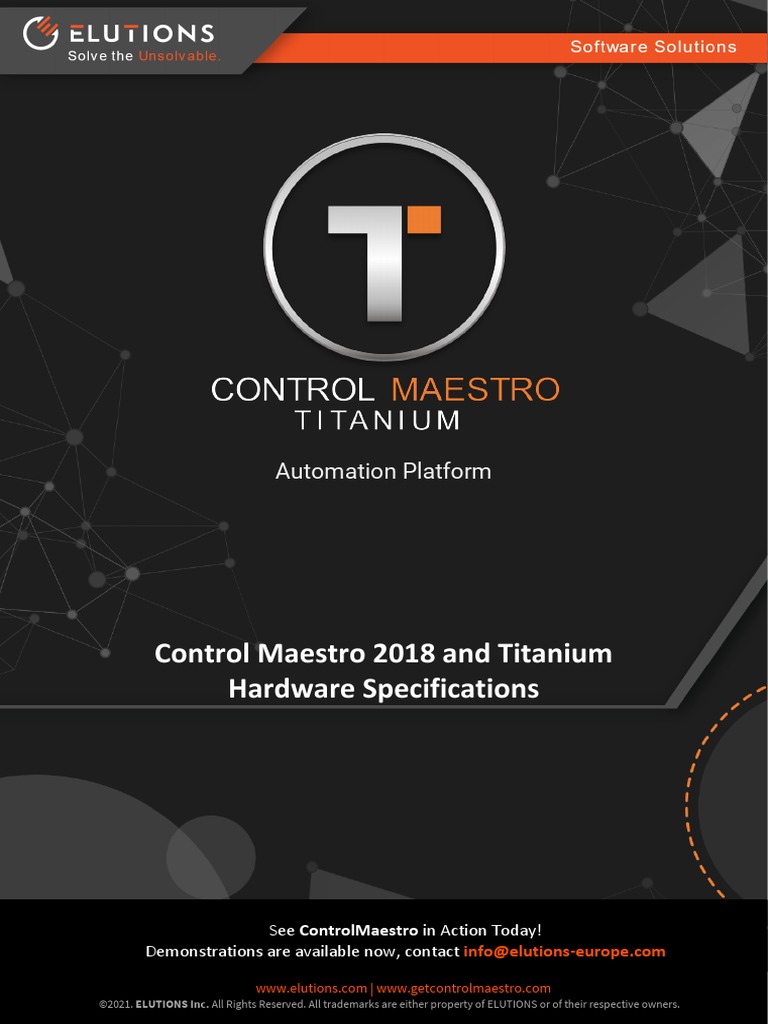 ControlMaestro 2018 and Titanium Hardware Specifications | PDF ...