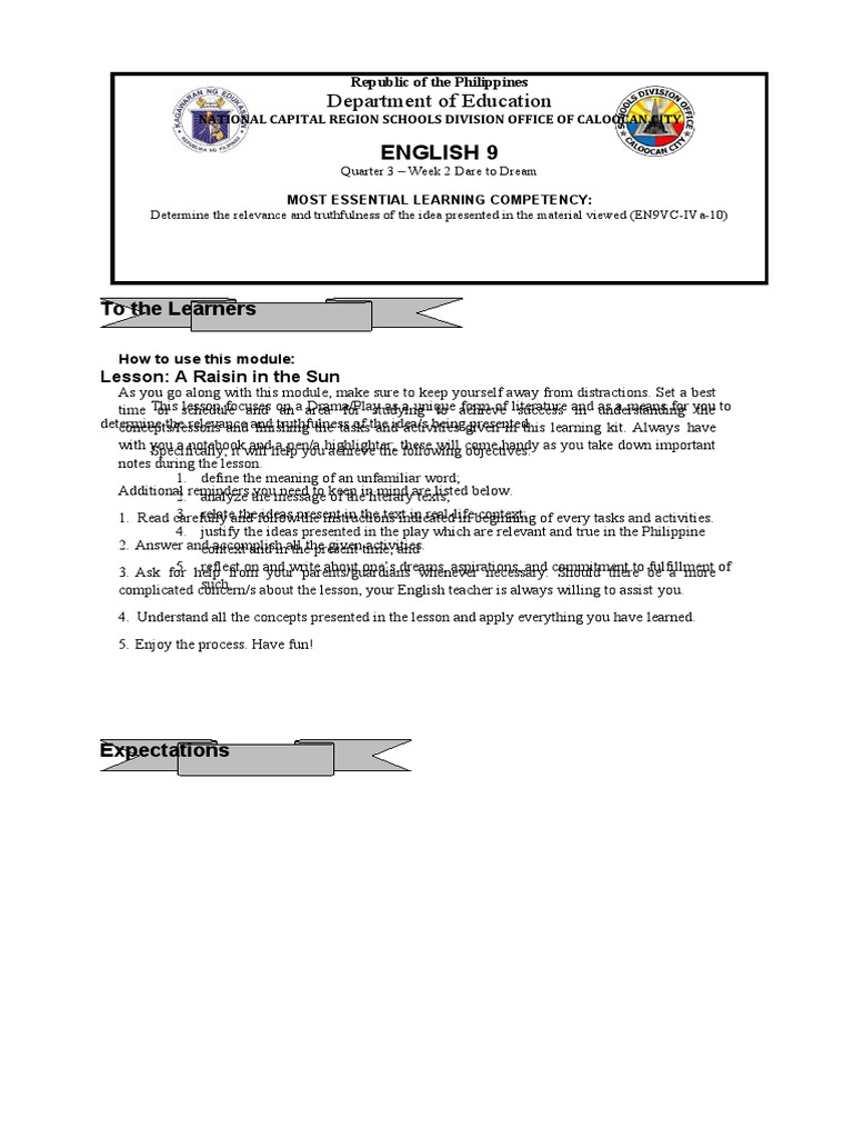 English 9 MODULE Q3Wk26 | PDF