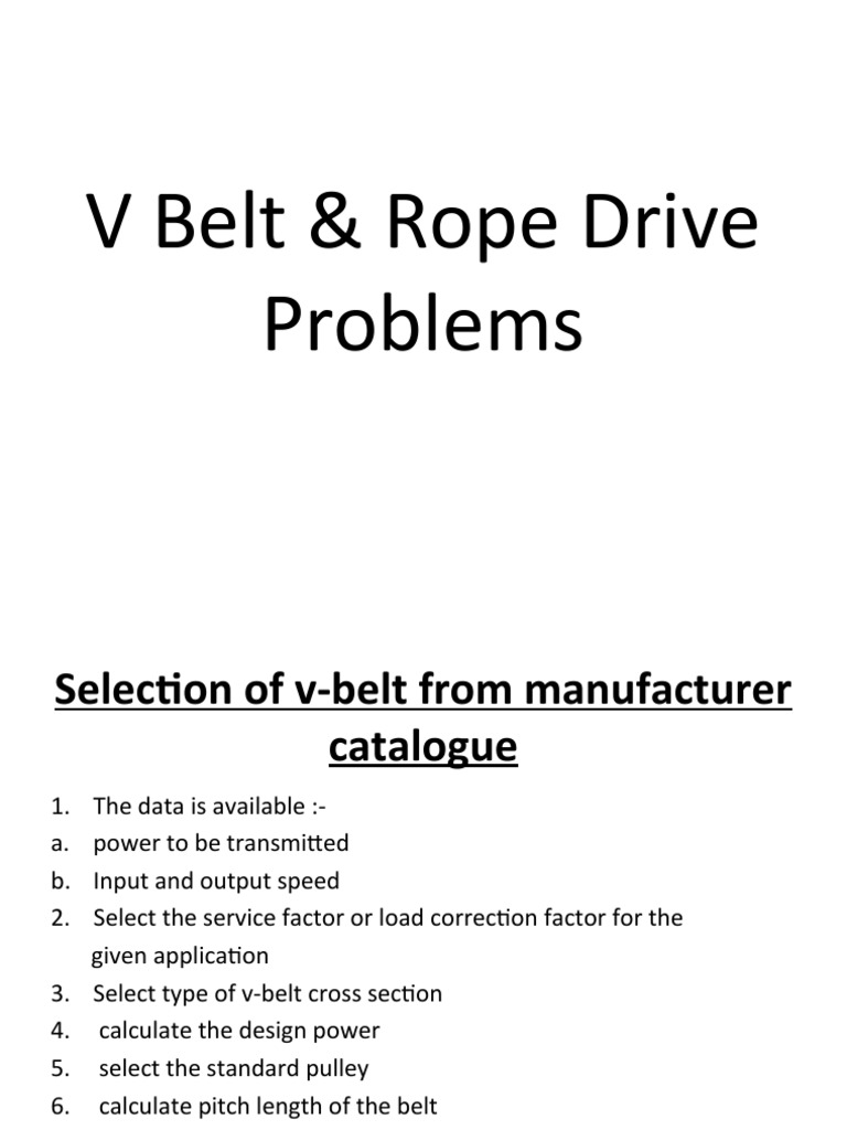 V Belt & Rope Drive Problems | PDF | Belt (Mechanical) | Mechanical ...