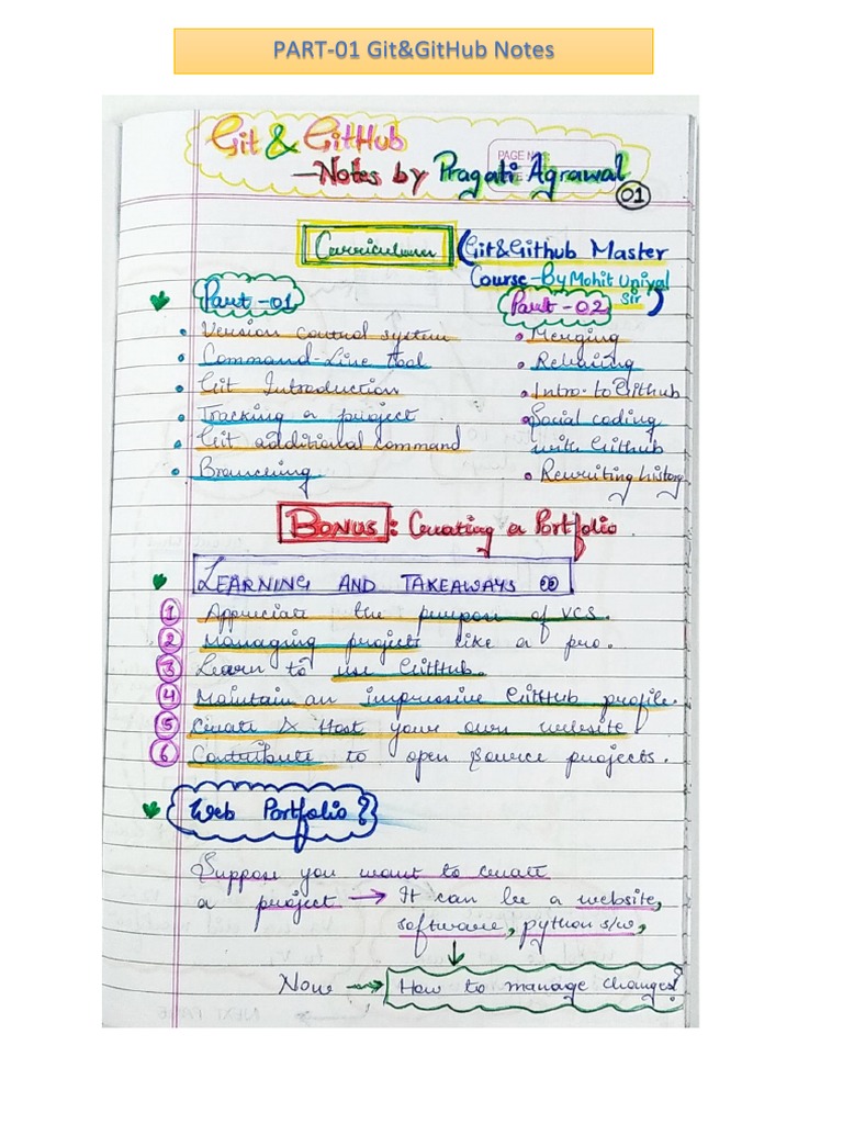 Part-01 Git & Github Notes | PDF