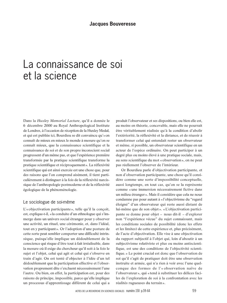La Connaissance de Soi | PDF