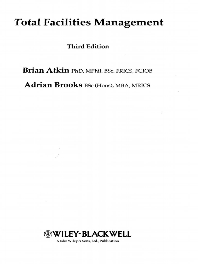 Total Facilities Management: Brian Atkin PHD, Adrian Brooks | PDF