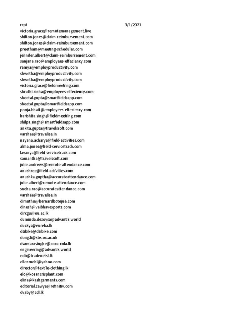 Contact List for Travelize and Metso | PDF