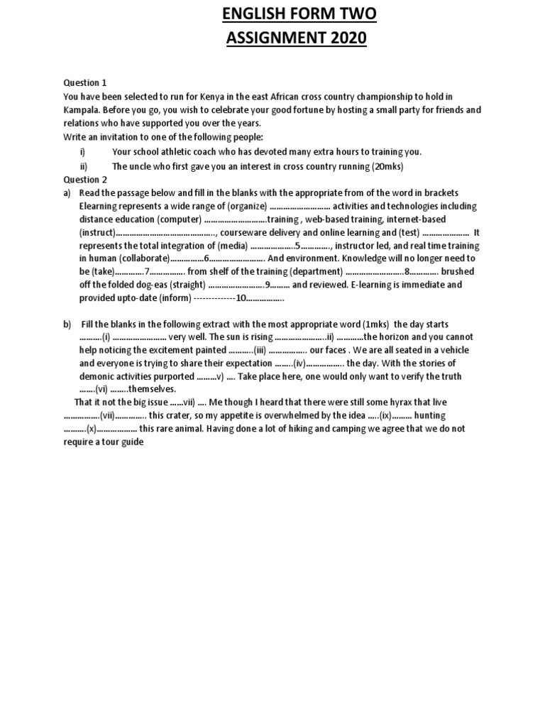 English Form 2 | PDF