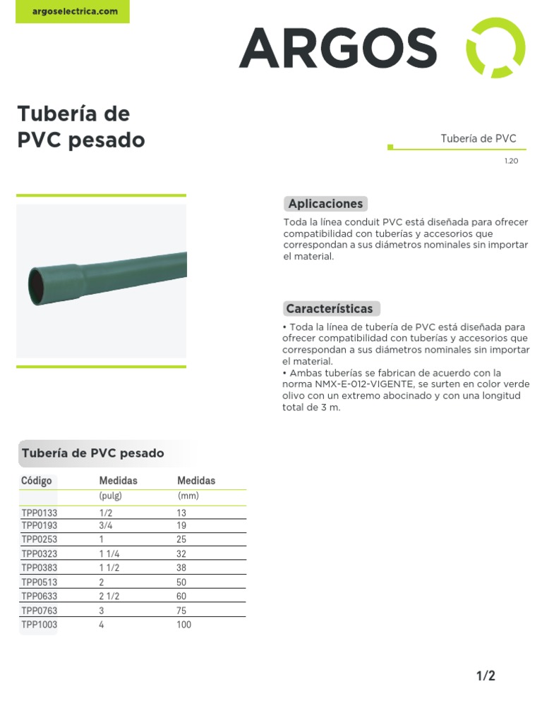 tuberia-de-PVC-pesado Argos | PDF