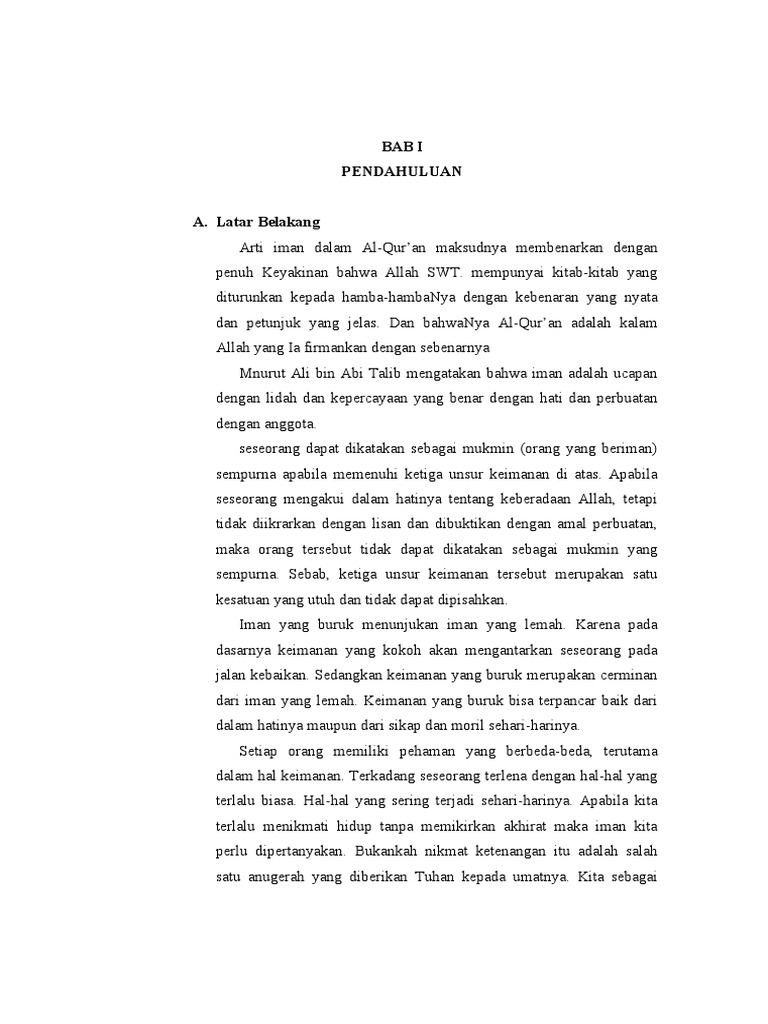 Pengertian Iman Dan Penjelasan Arti Iman | PDF