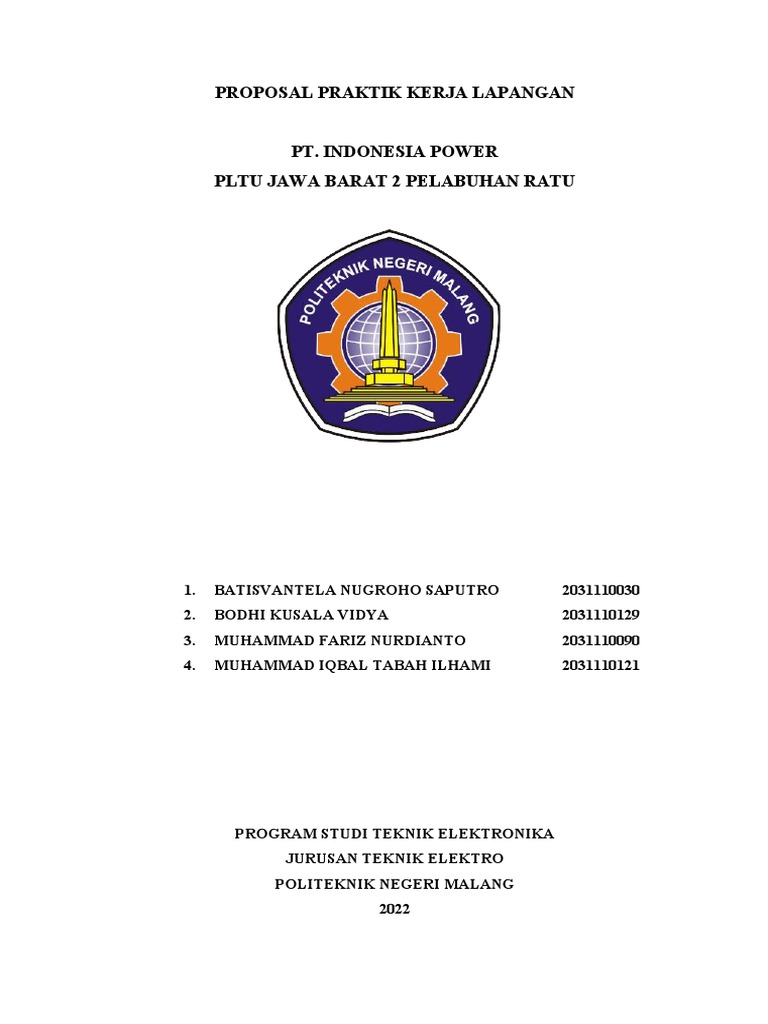 Proposal PKL PT - Indonesian Power-1 | PDF