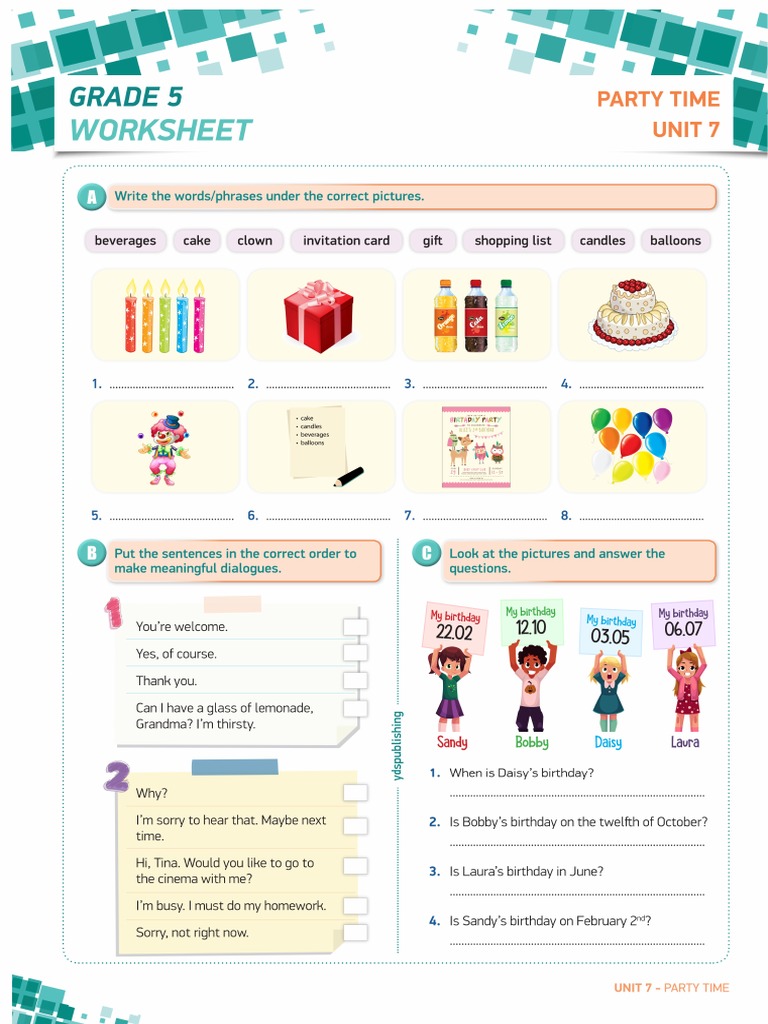 Ünite 7 Party Time | PDF