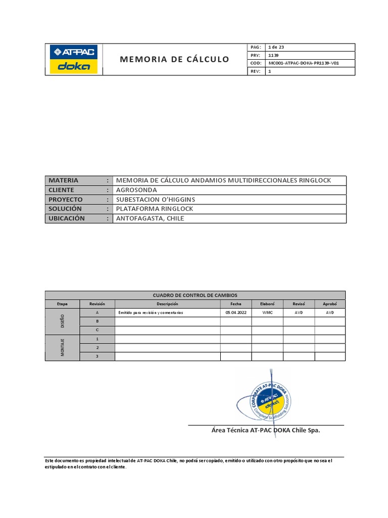 MC001 Atpac Doka PR1139 V01 Plataforma | PDF
