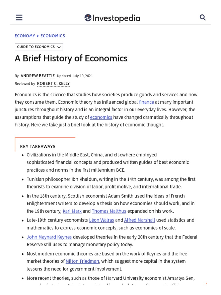 A Brief History of Economics | PDF