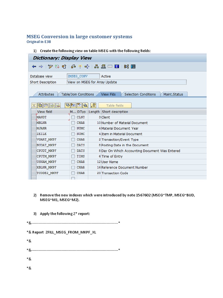 MSEG Conversion in Large Customer Systems | PDF | Computing | Computer Programming