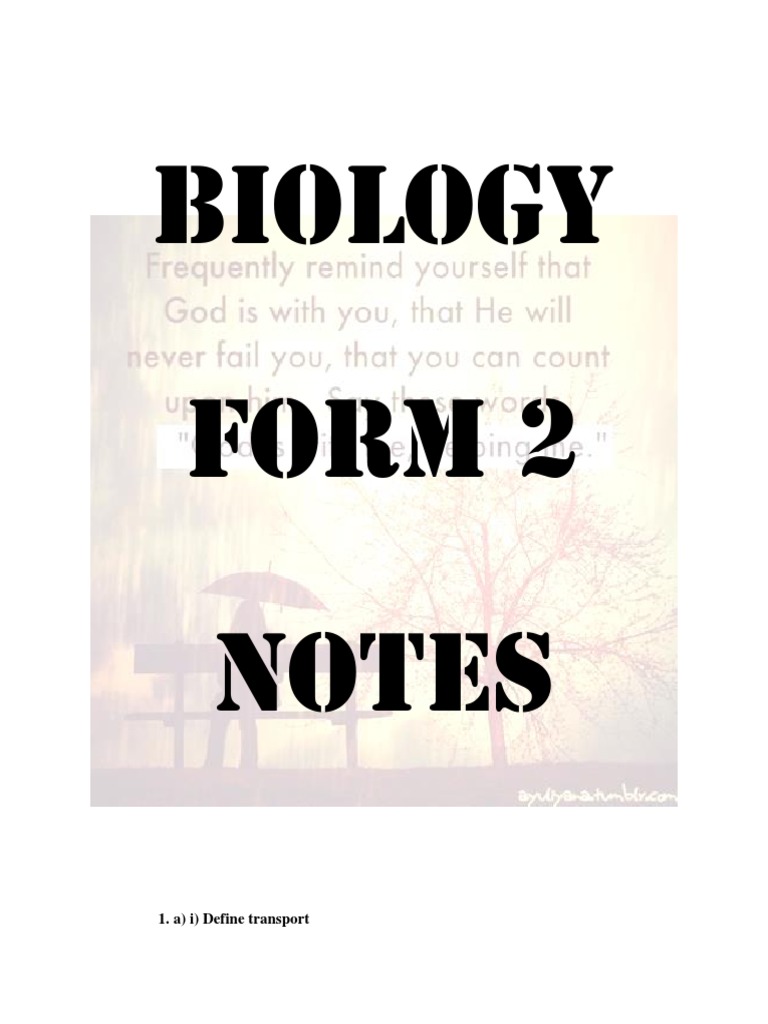 Biology Form 2 Notes | PDF