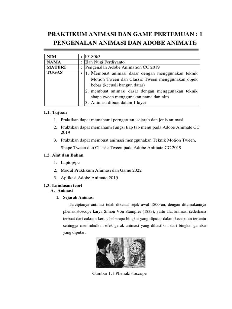 Praktikum Animasi Dan Game Pertemuan: 1 Pengenalan Animasi Dan Adobe ...