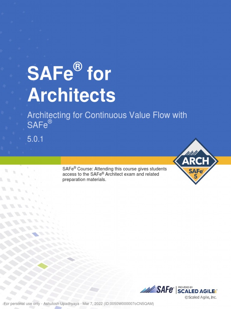 SAFe For Architects Digital Workbook (5.0) | PDF