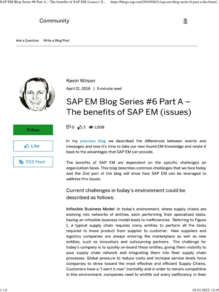 SAP EM Blog Series #6 Part A - The Benefits of SAP EM (Issues) | PDF