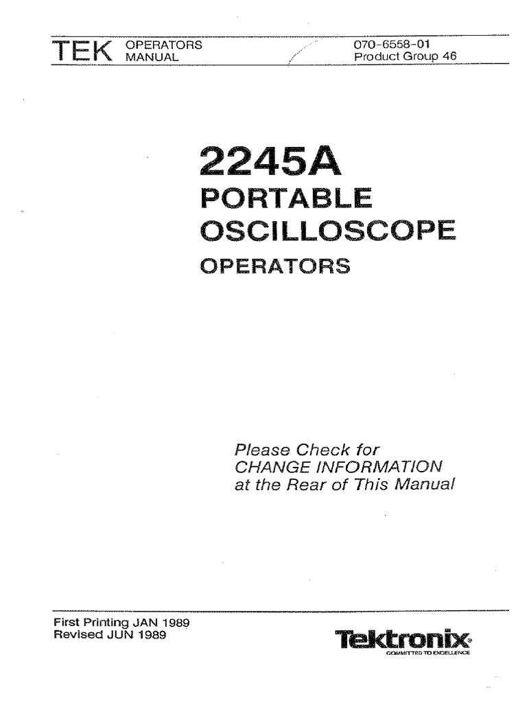 TEK 2245A Operator | PDF