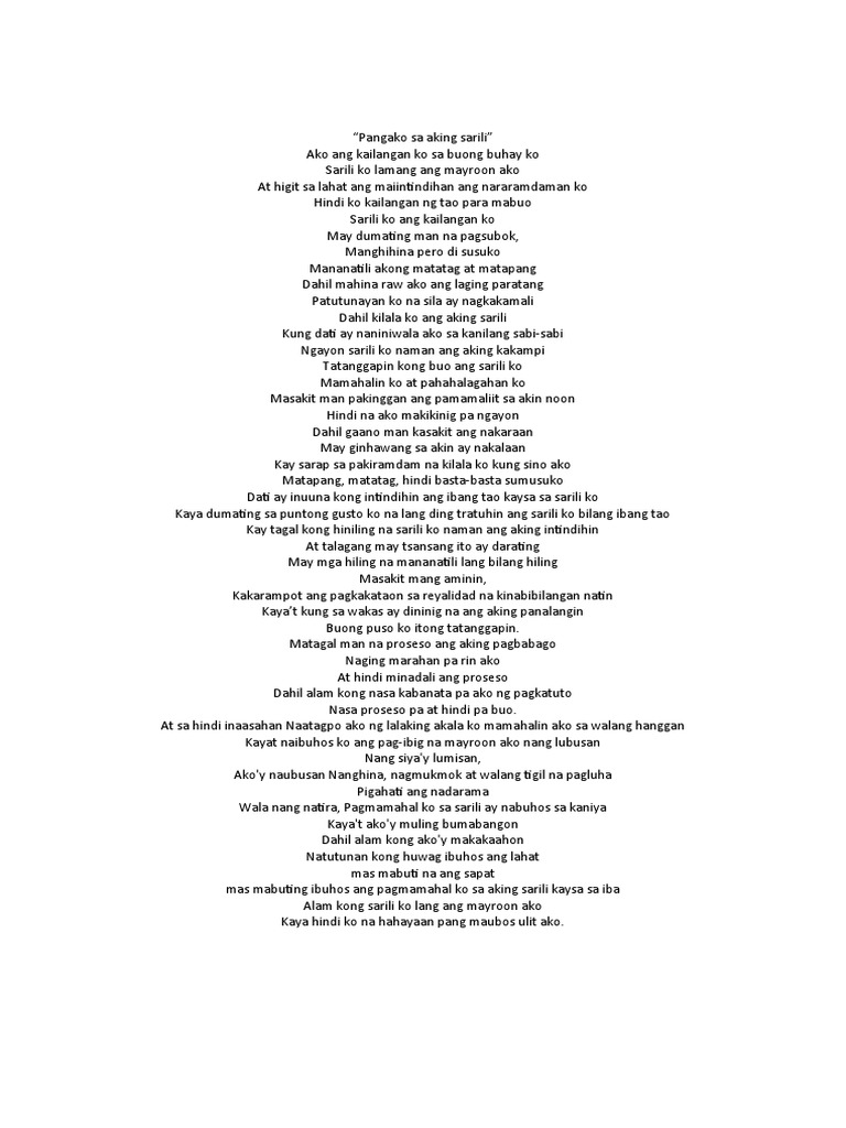 Pangako Sa Aking Sarili | PDF