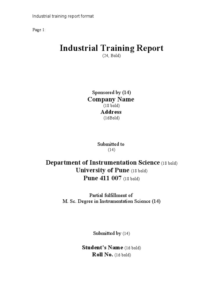 Industrial Training Report Format | PDF | Business