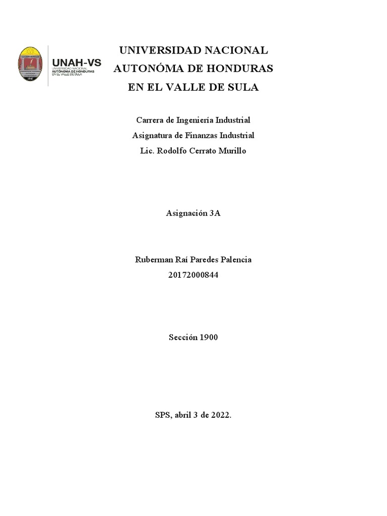 Finanzas 3A | PDF
