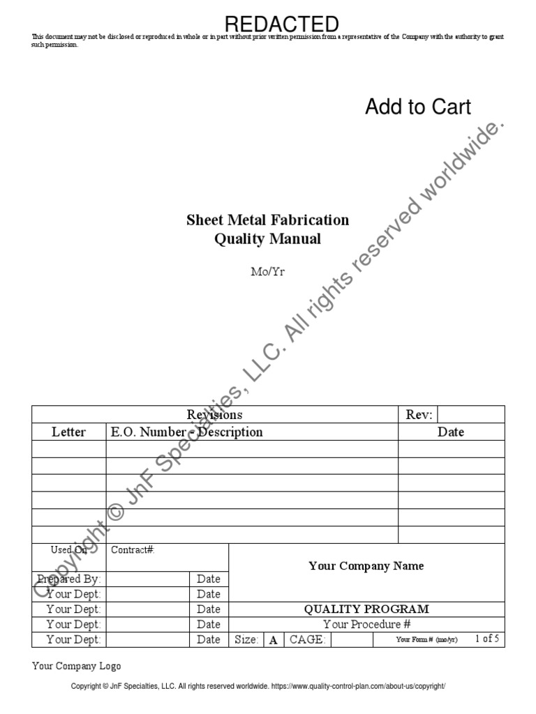 Sheet Metal Quality Manual Demo | PDF