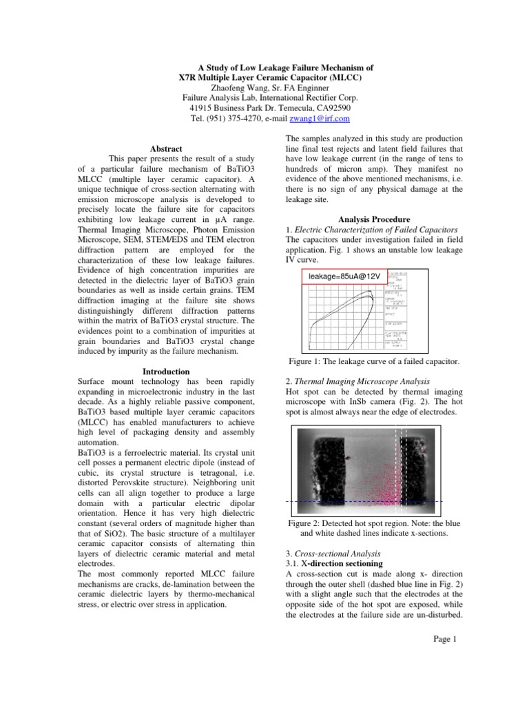 Low Leakage Failure in X7R MLCCs | PDF | Capacitor | Ceramics