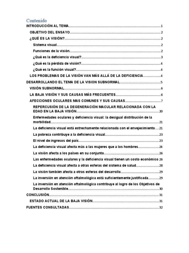 Enfermedades Que Causan Vision Subnormal | PDF