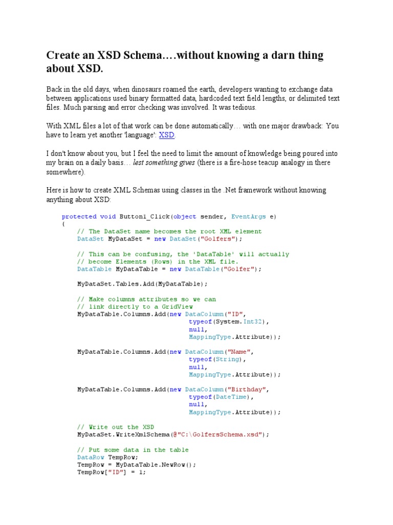 Create XSD Schema Without Prior Knowledge | PDF | Information Retrieval ...