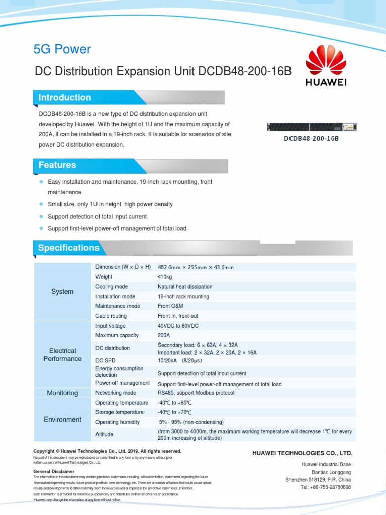 DC Distribution Expansion Unit DCDB48-200-16B (01074731) Datasheet ...