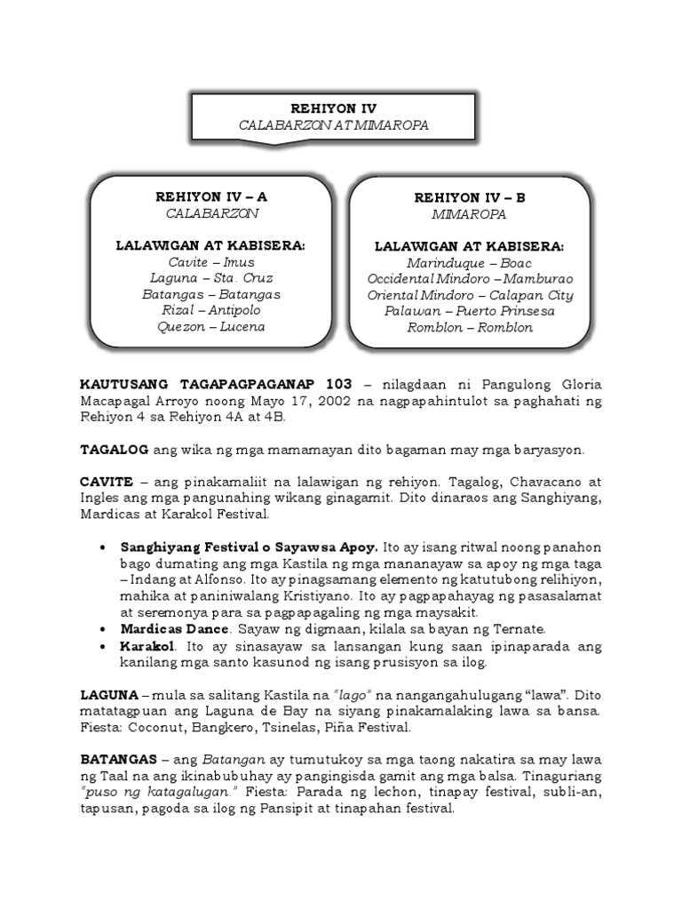 Panitikan NG Rehiyon IV | PDF