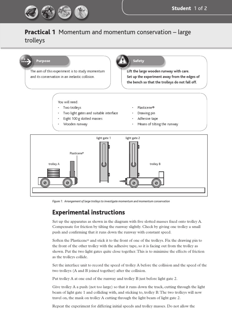 Practical 1 Momentum and momentum conservation – large trolleys ...