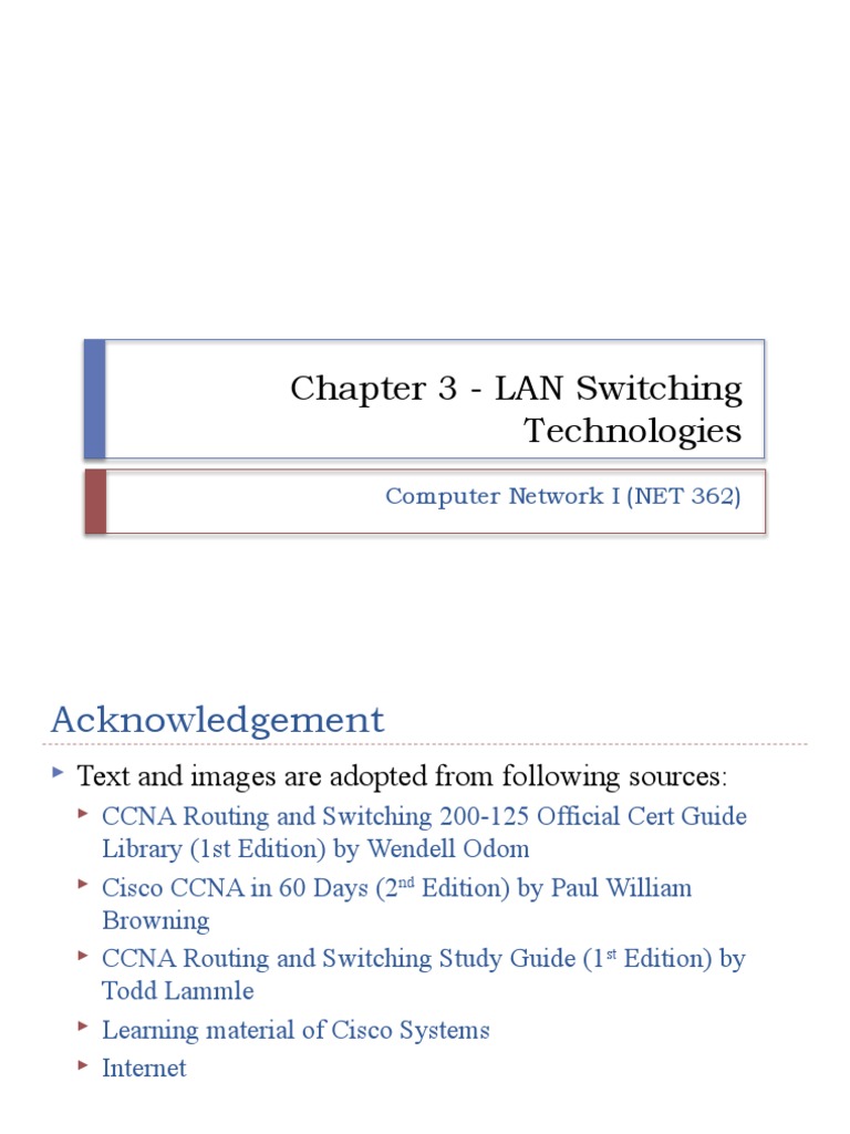 Module 3 - LAN Switching Technologies | PDF