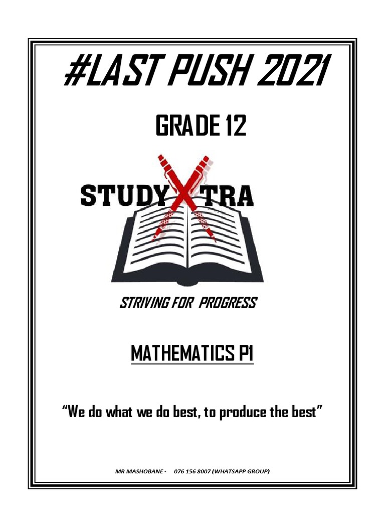 Maths Paper 1 - Last Push | PDF