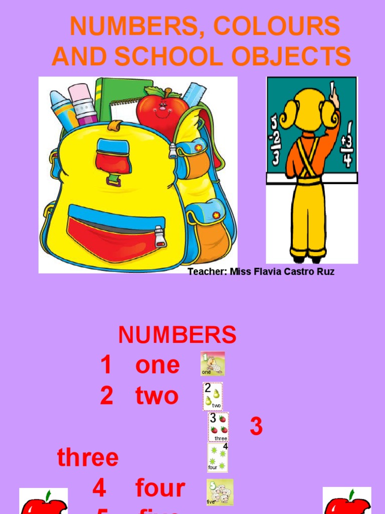 Numbers, Colors, and Classroom Objects | PDF | Art