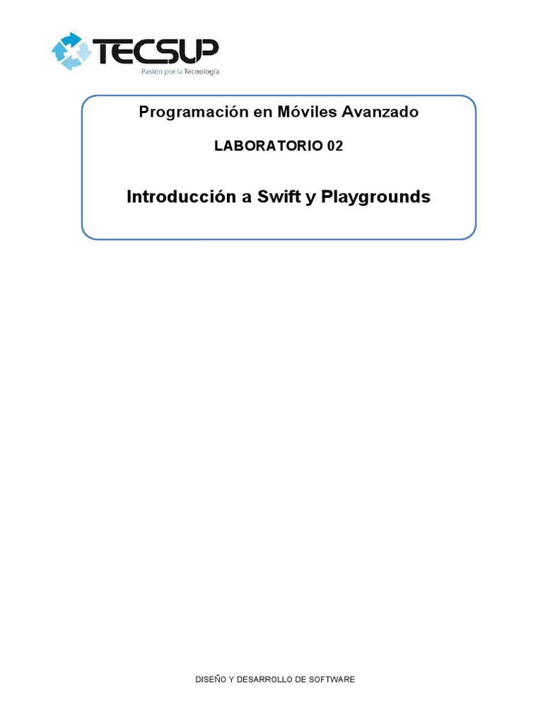 Lab 02 - Introduccion A Swift y Creacion de Playgrounds | PDF | Laboratorios | Programación de ...