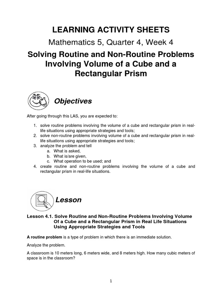 LAS Math5 Q4 Wk4 Solving Routine and Non Routine Problems Involving ...