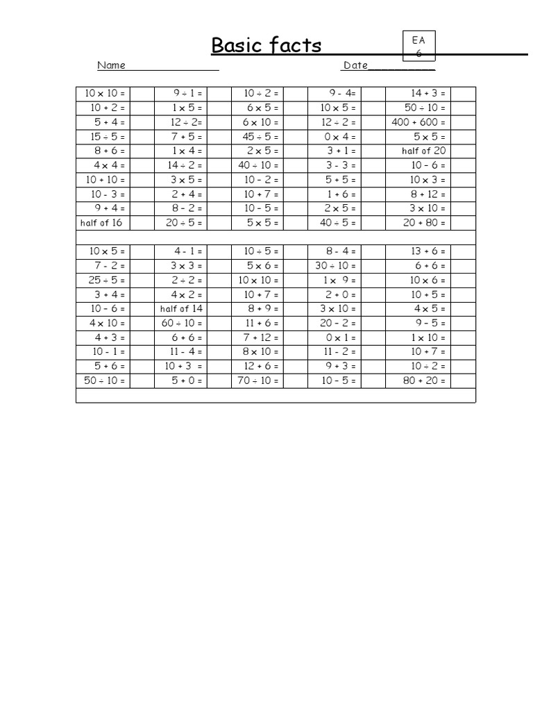 Basic Math Practice Problems | PDF
