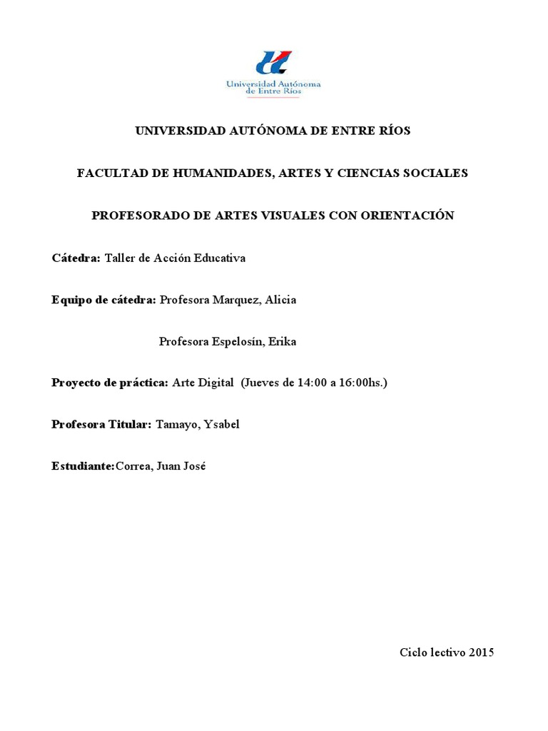 Proyecto de Arte Digital en UADER | PDF | Píxel | Color