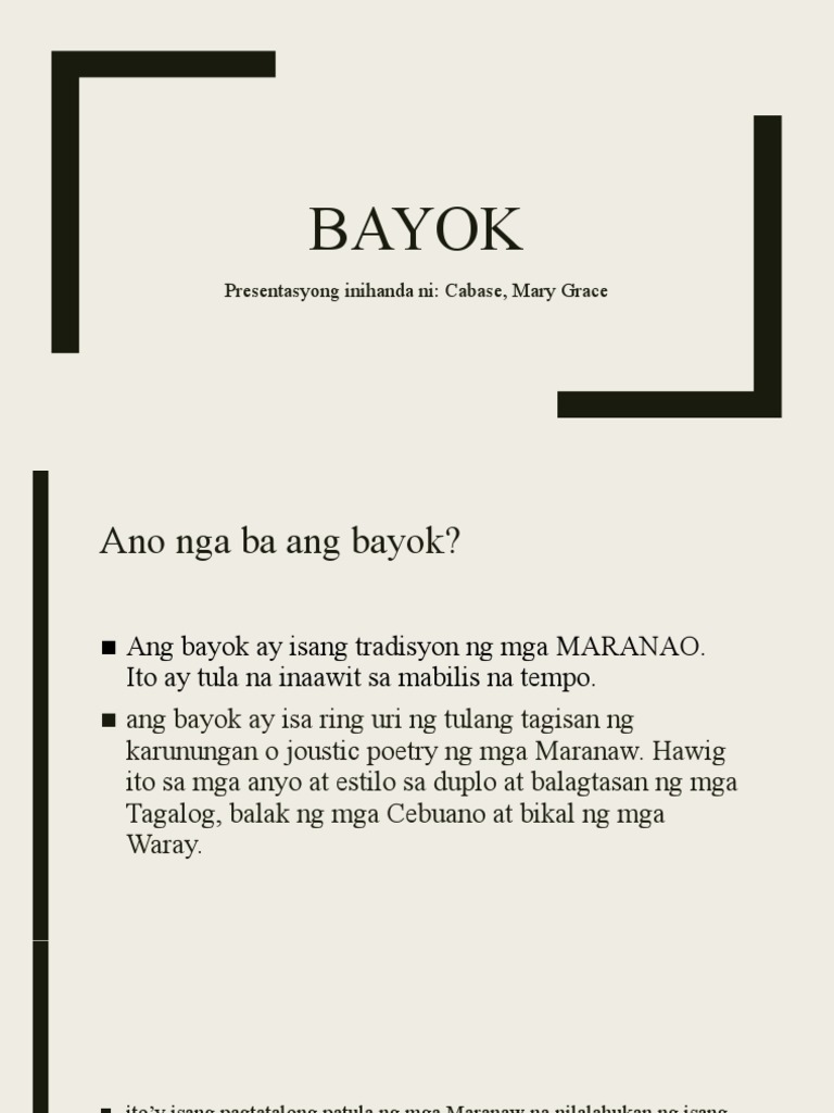 Bayok | PDF