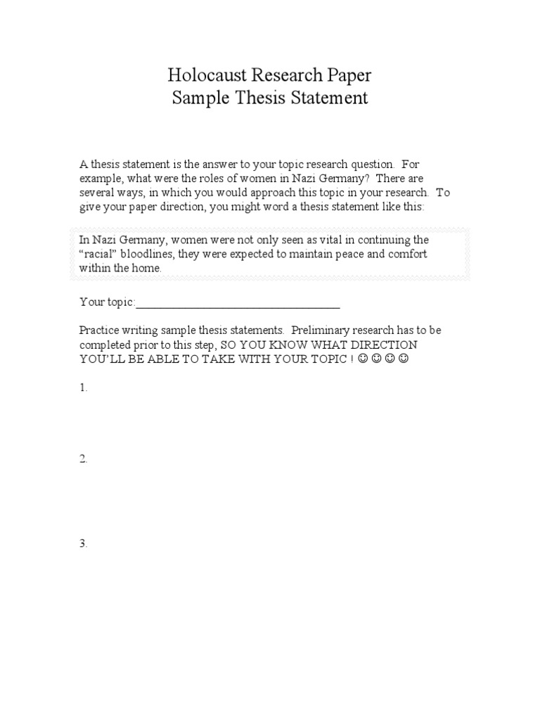 Holocaust Research Paper Sample | PDF | History | Religion & Spirituality