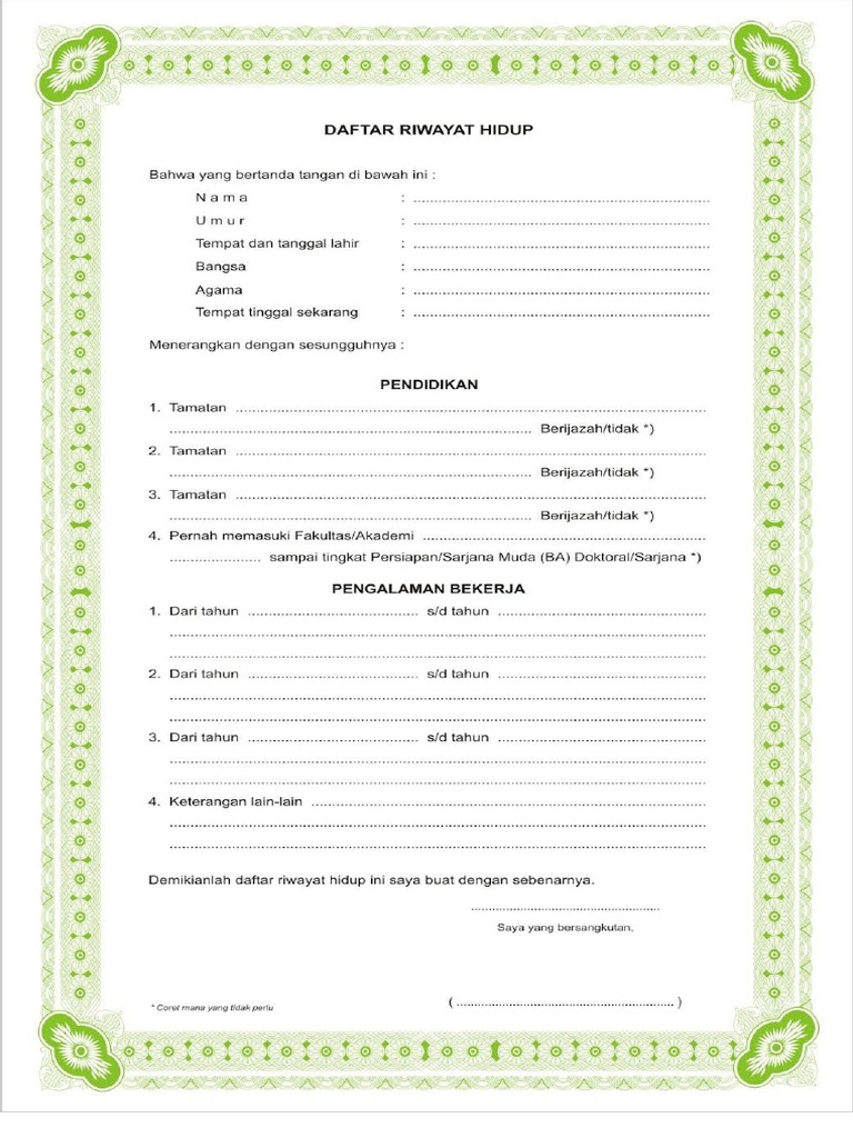 Blangko CV | PDF
