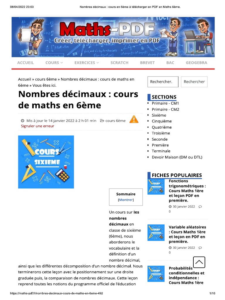 Cours Math | PDF