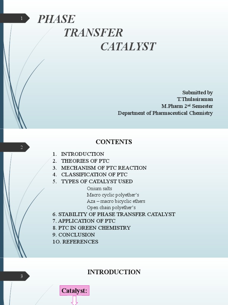 Phase Transfer Catalyst | PDF | Chemical Reactions | Catalysis