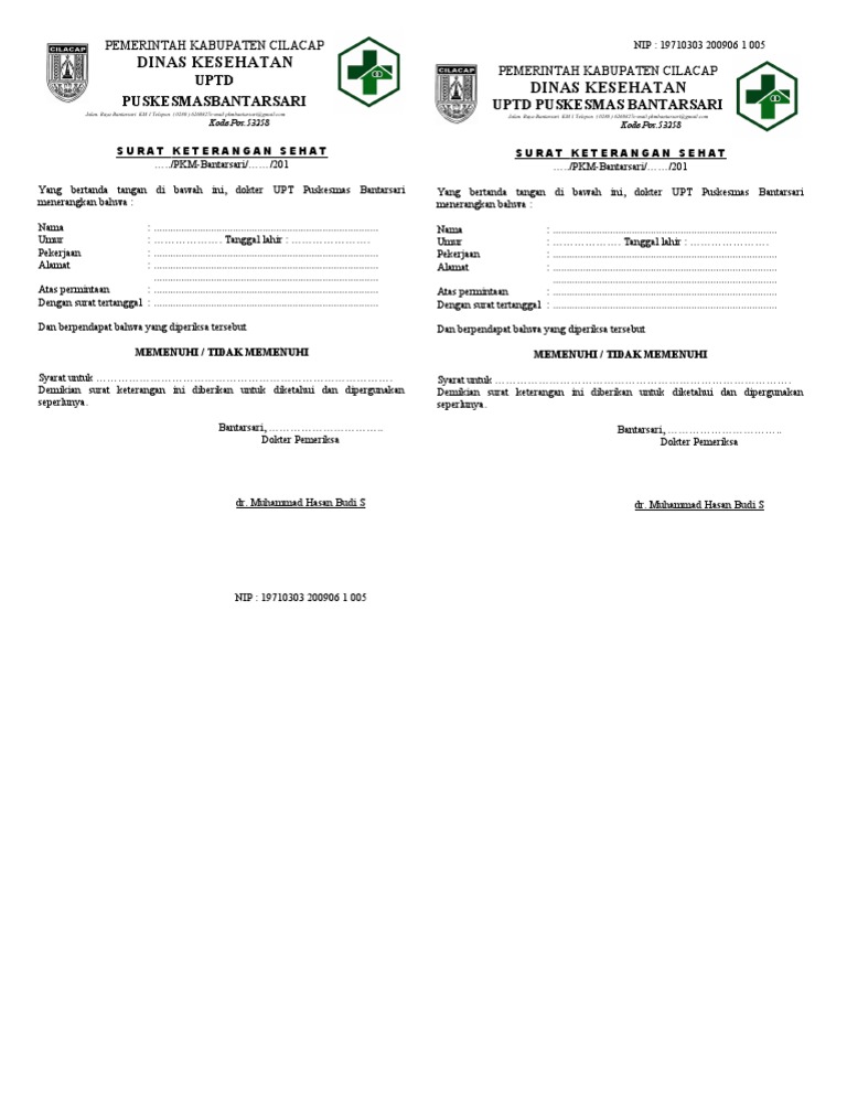 Surat Keterangan Sehat | PDF