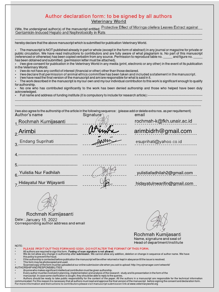 Author Declaration Certificate Edit-Signed Rev | Download Free PDF ...