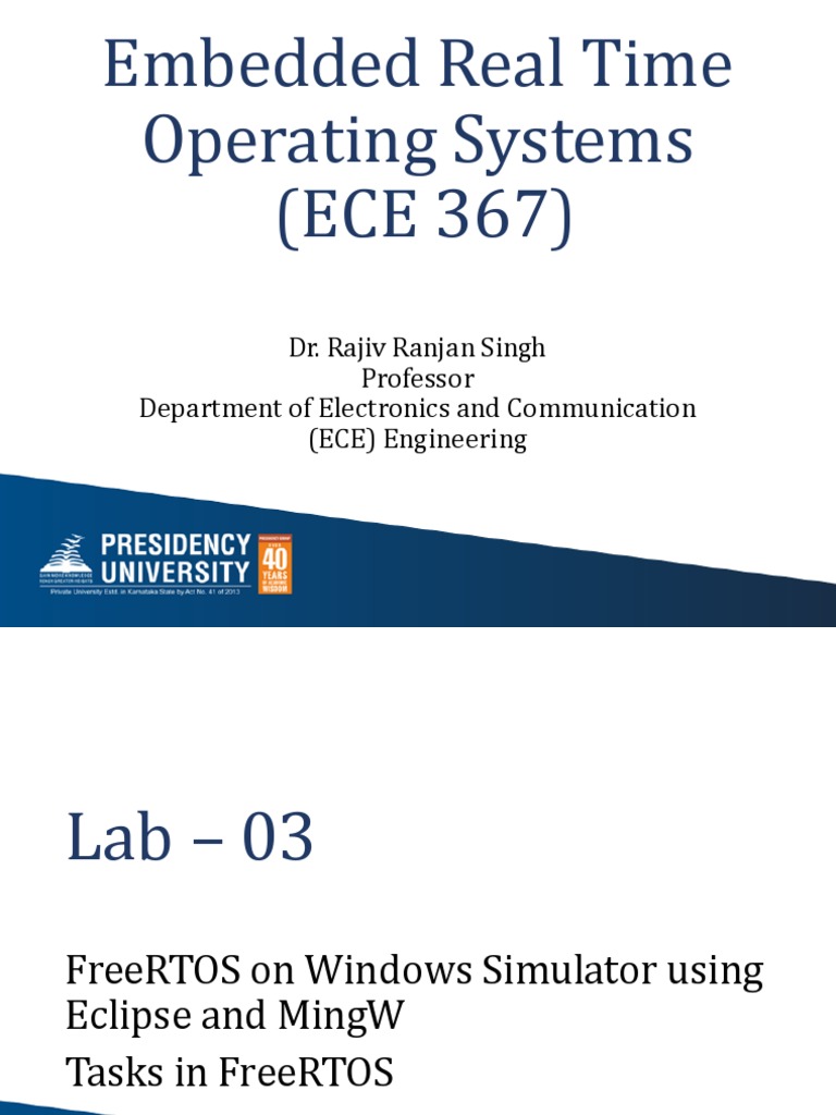 ECE 367 FreeRTOS Lab 3 | PDF | Embedded System | Computer Science