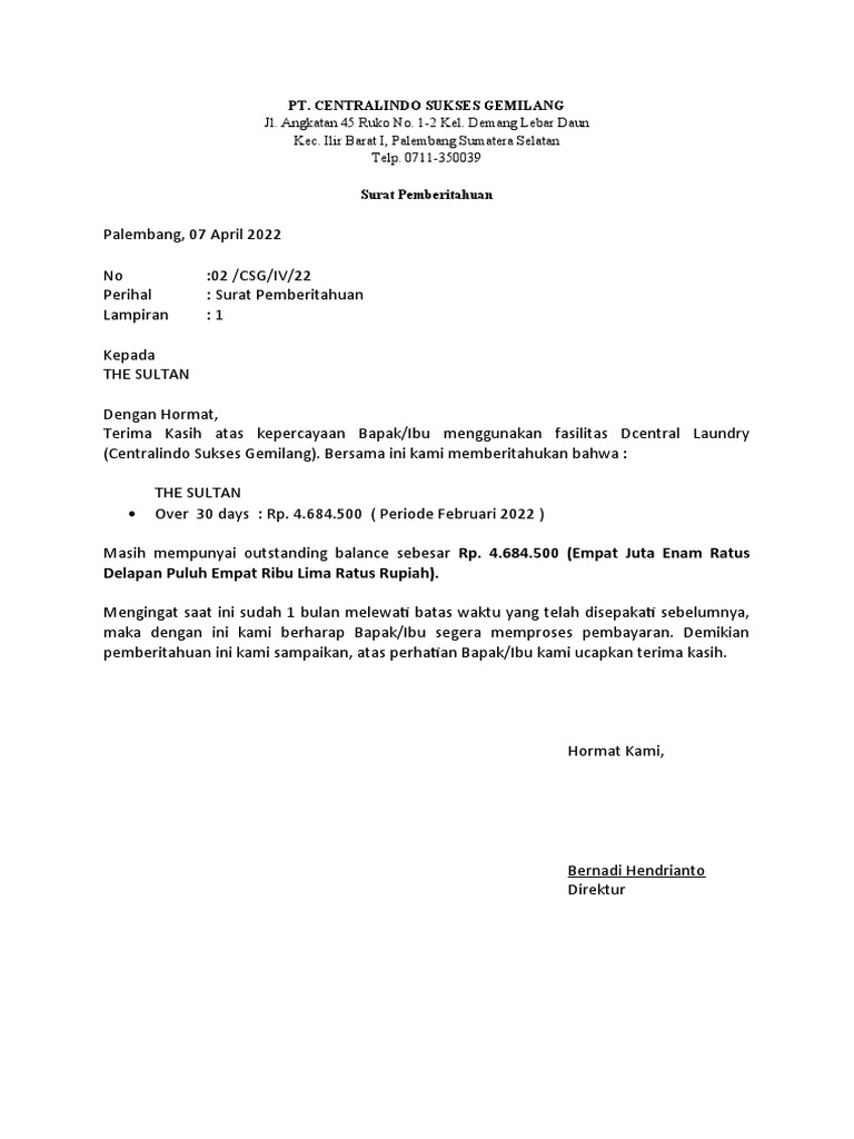Draft Reminder Letter 2022 | PDF | Bisnis