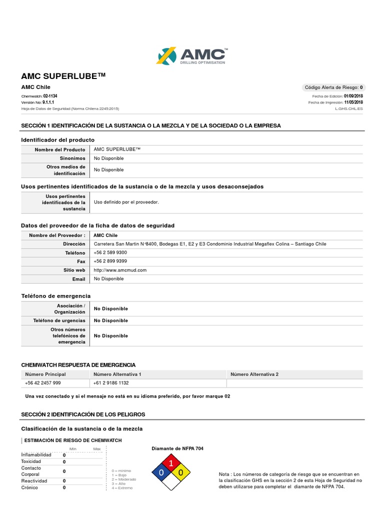 Amc Msds - Super Lube | PDF