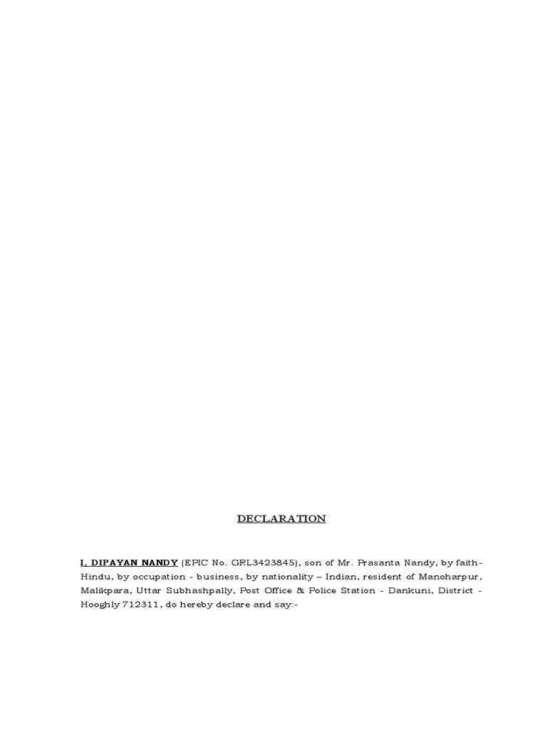 Deed of DECLARATION | PDF | Deed | Real Property Law