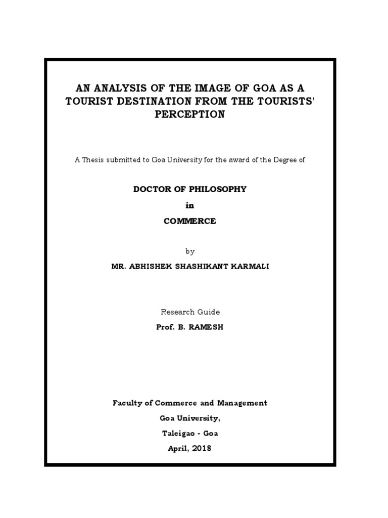 Karmali A S 2018 | PDF | Tourism | Factor Analysis