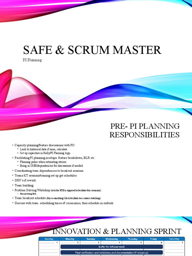 Safe & Scrum Master: PI Planning | PDF | Scrum (Software Development ...